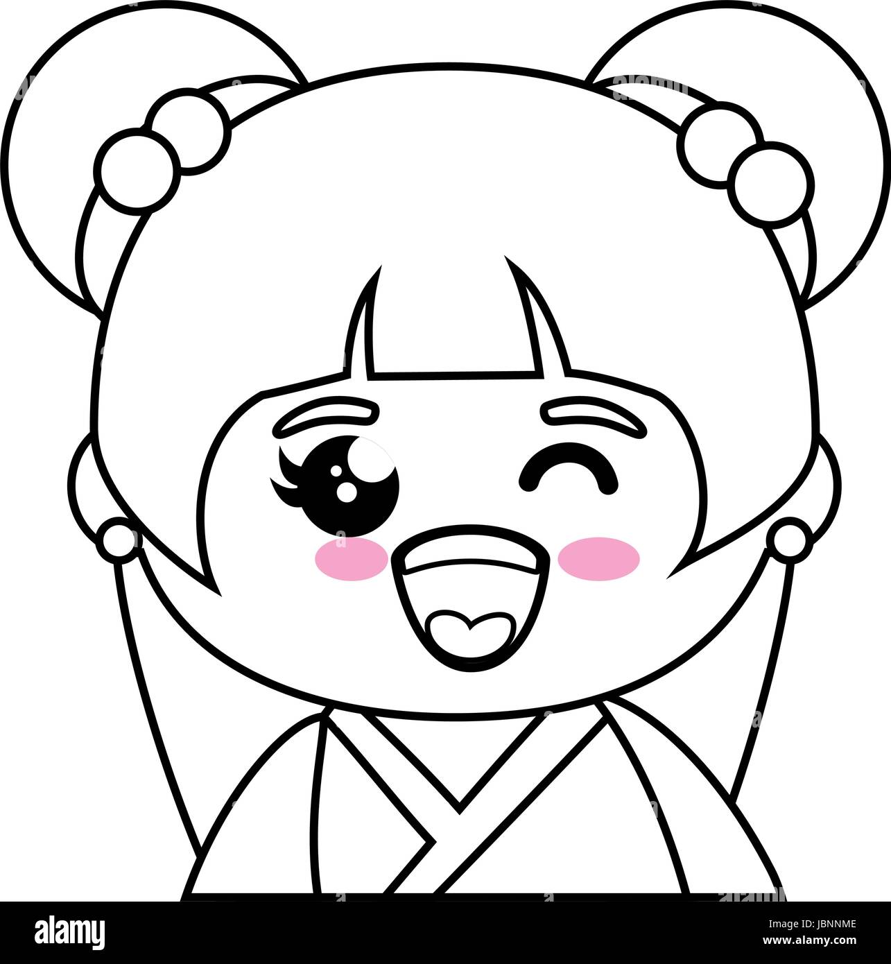 kawaii japanese girl icon Stock Vector Image & Art - Alamy