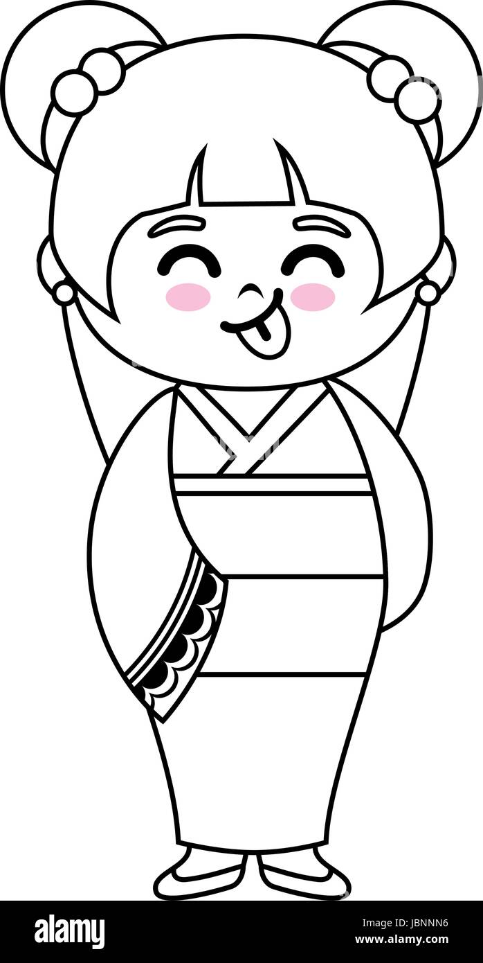 kawaii japanese girl icon Stock Vector Image & Art - Alamy
