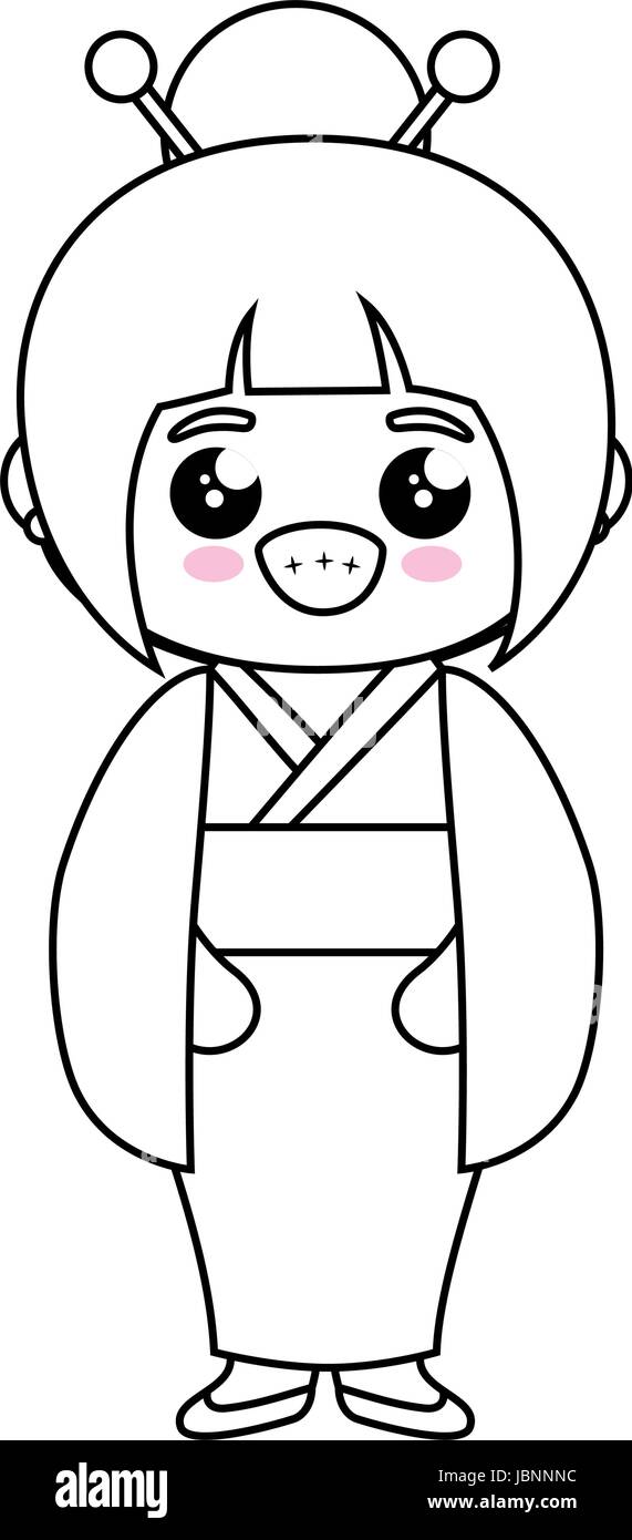 kawaii japanese girl icon Stock Vector Image & Art - Alamy