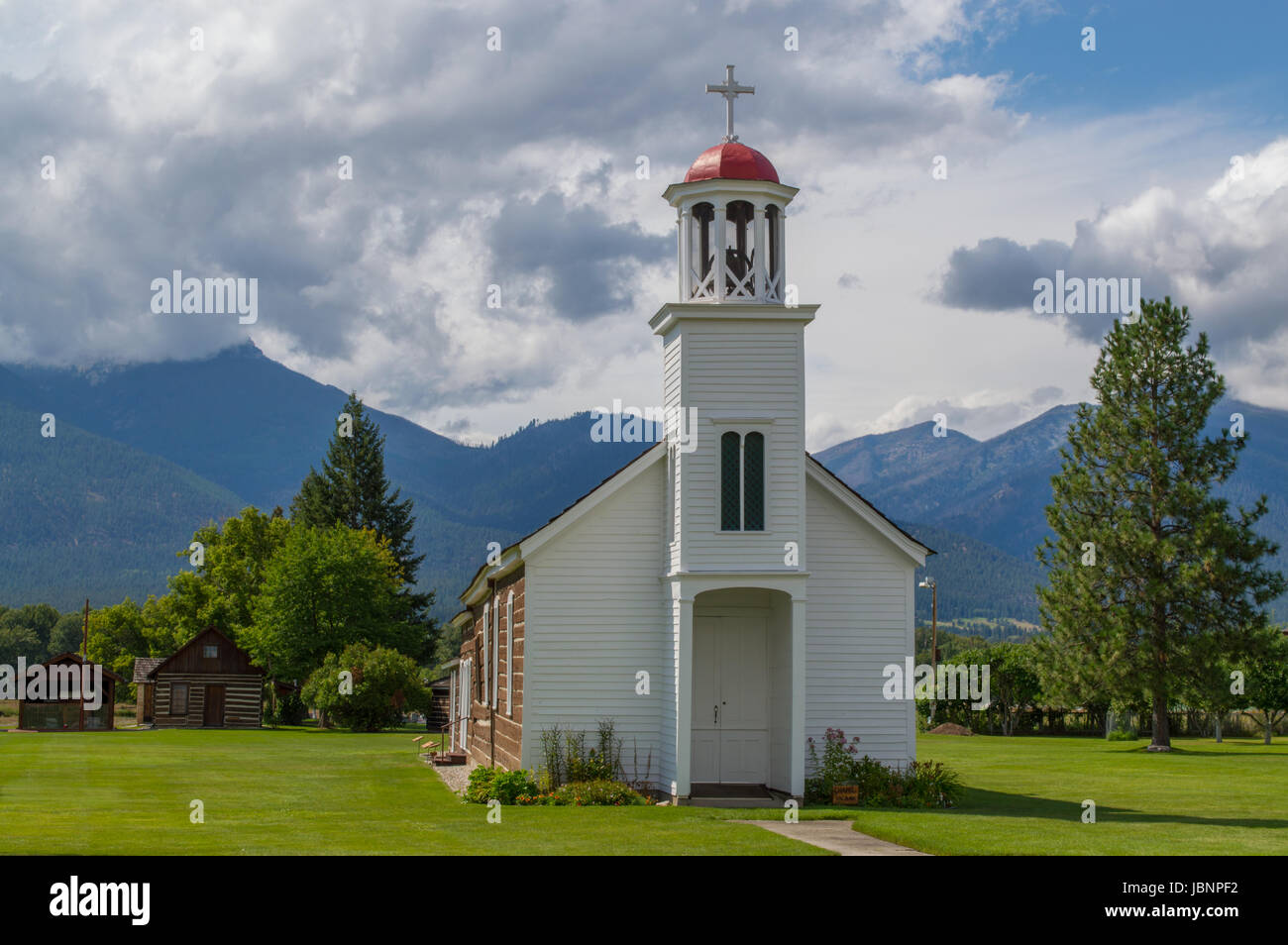 Mountain chapel in Montana Stock Photo - Alamy