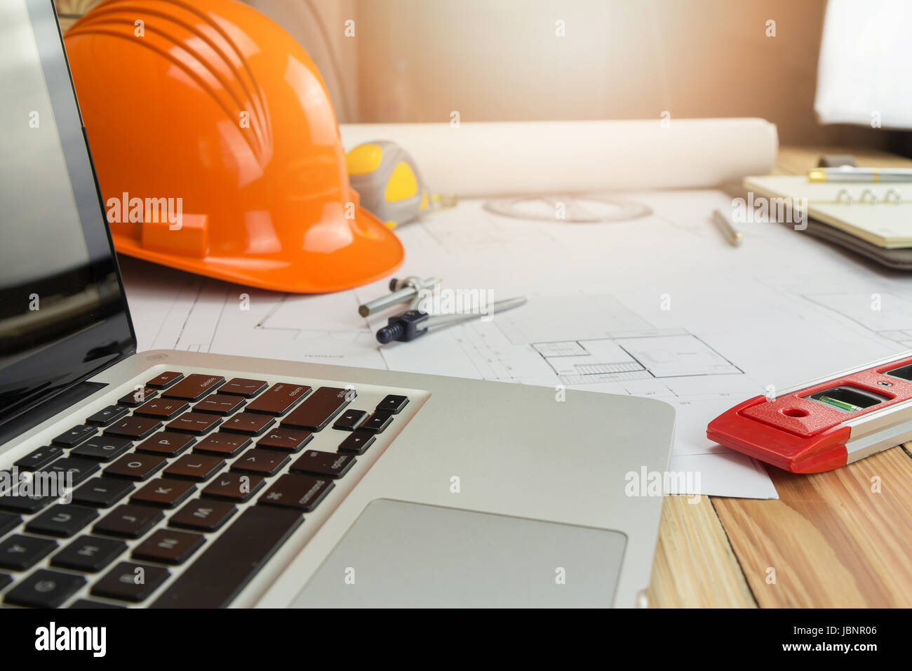 Architect concept, Architects office working with blueprints Stock ...