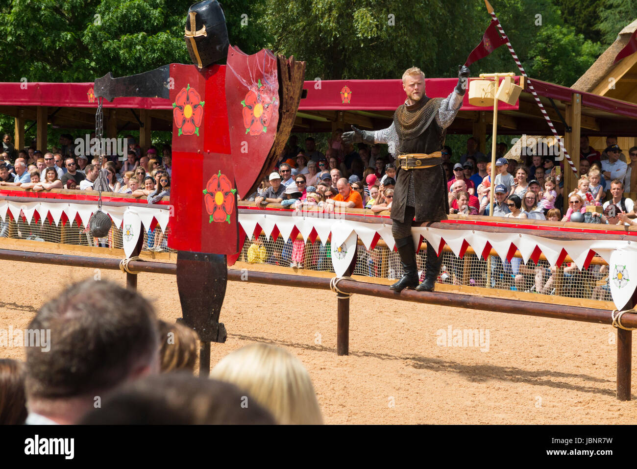 War of the Roses jousting battle re-enactment performed in front of an ...