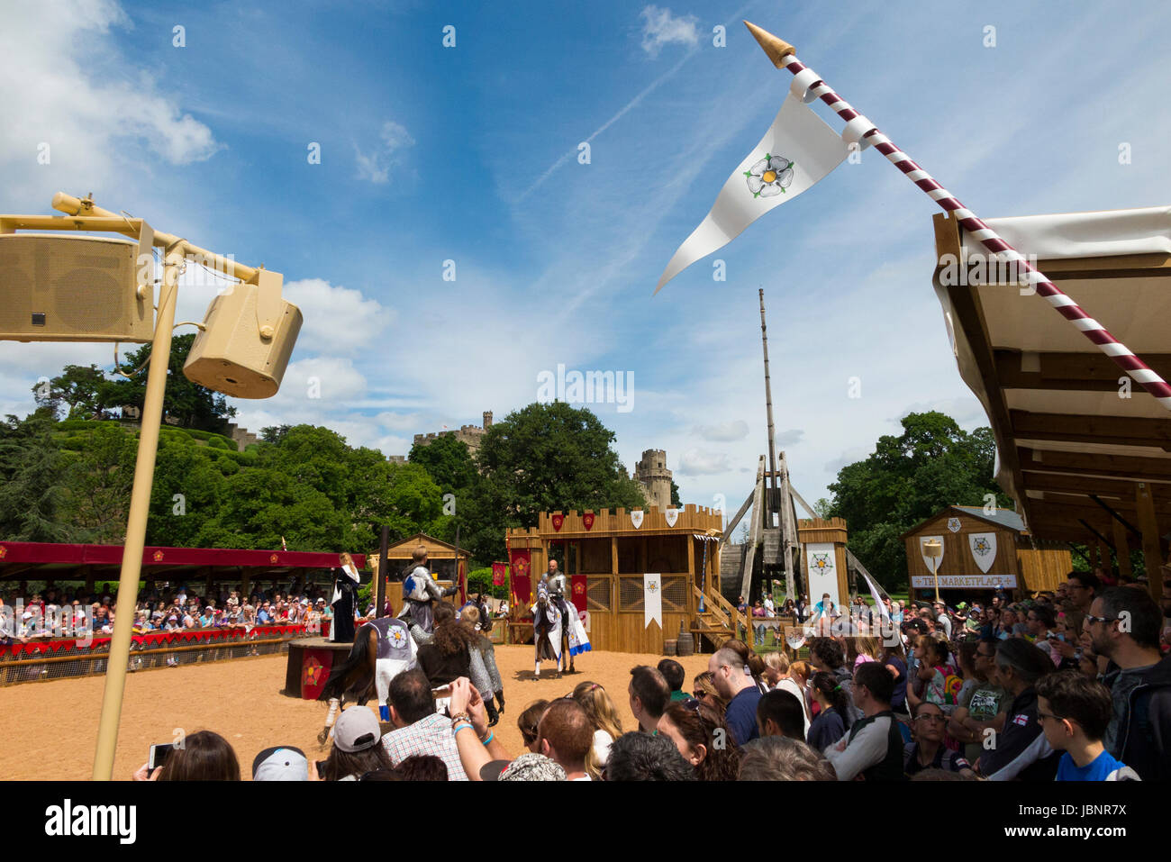 War of the Roses jousting battle re-enactment performed in front of an ...