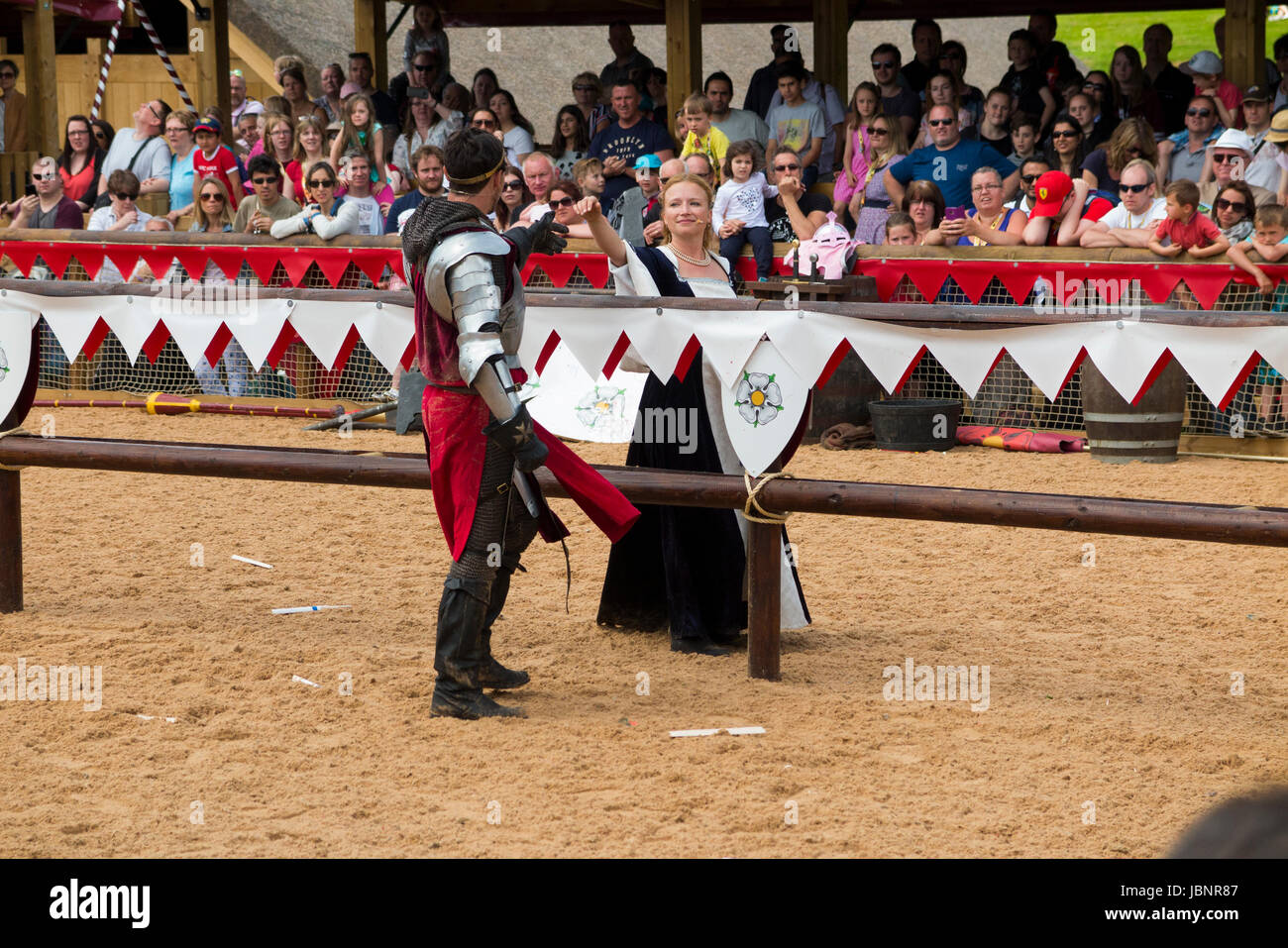 War of the Roses jousting battle re-enactment performed in front of an ...
