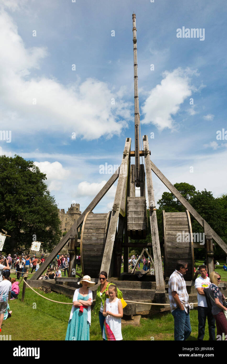 Reproduction Trebuchet siege engine machine in working order and which ...