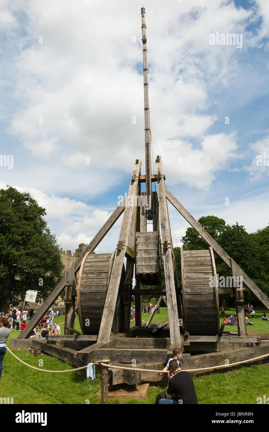 Reproduction Trebuchet siege engine machine in working order and which ...