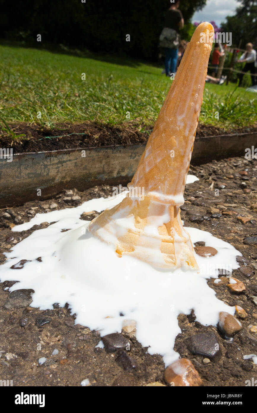 Ice cream / icecream cone / wafer cornet which has been spectacularly ...