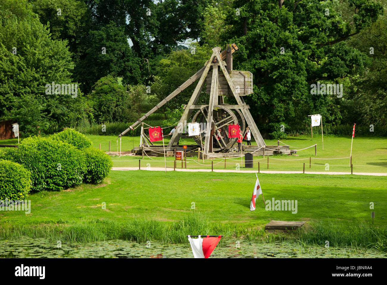 Reproduction Trebuchet siege engine machine in working order and which ...