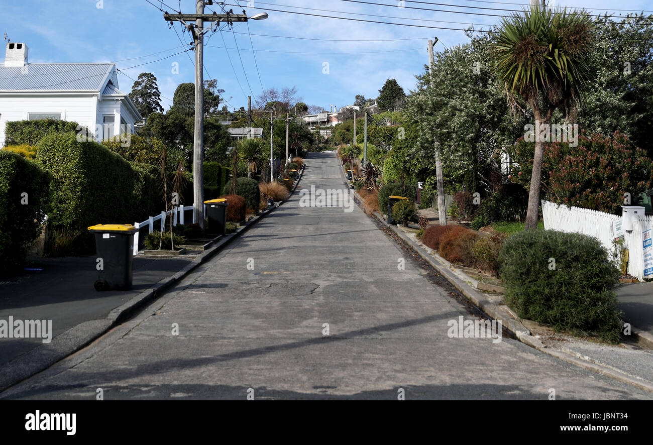 General view of the steepest residential road in the world hi-res stock ...