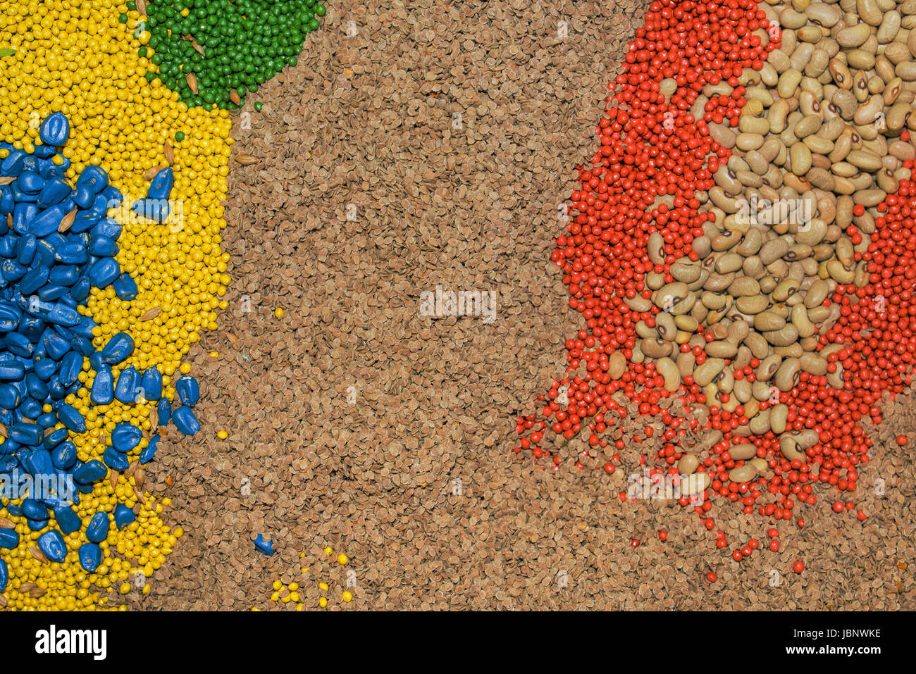 Agricultural seed and grains as abstract background, top view Stock ...