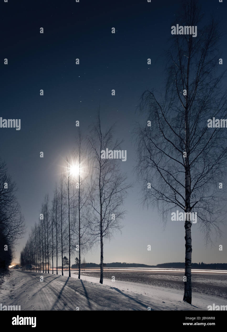 Moon at night time landscape hi-res stock photography and images - Alamy