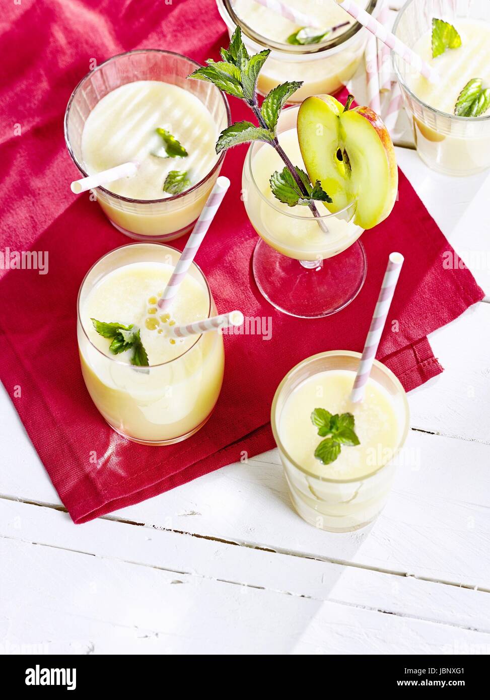 Apple lassi with thai mint Stock Photo - Alamy