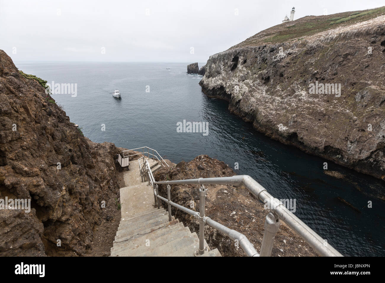 Anacapa island cove stairs in Channel Islands National Park in Southern ...