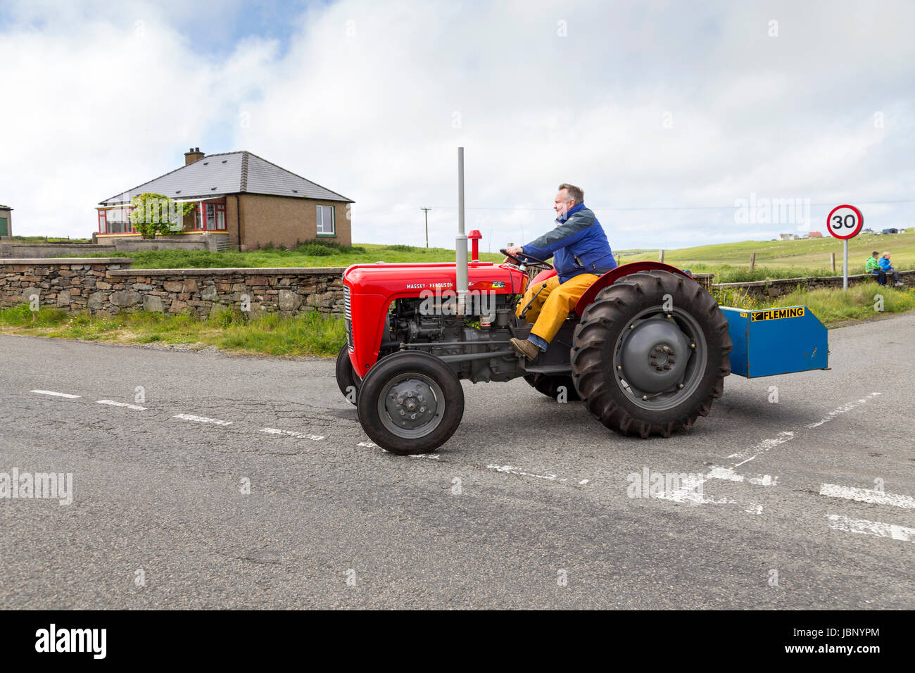 Tractor at Ness Isle of Lewis Western Isles Outer Hebrides Scotland ...