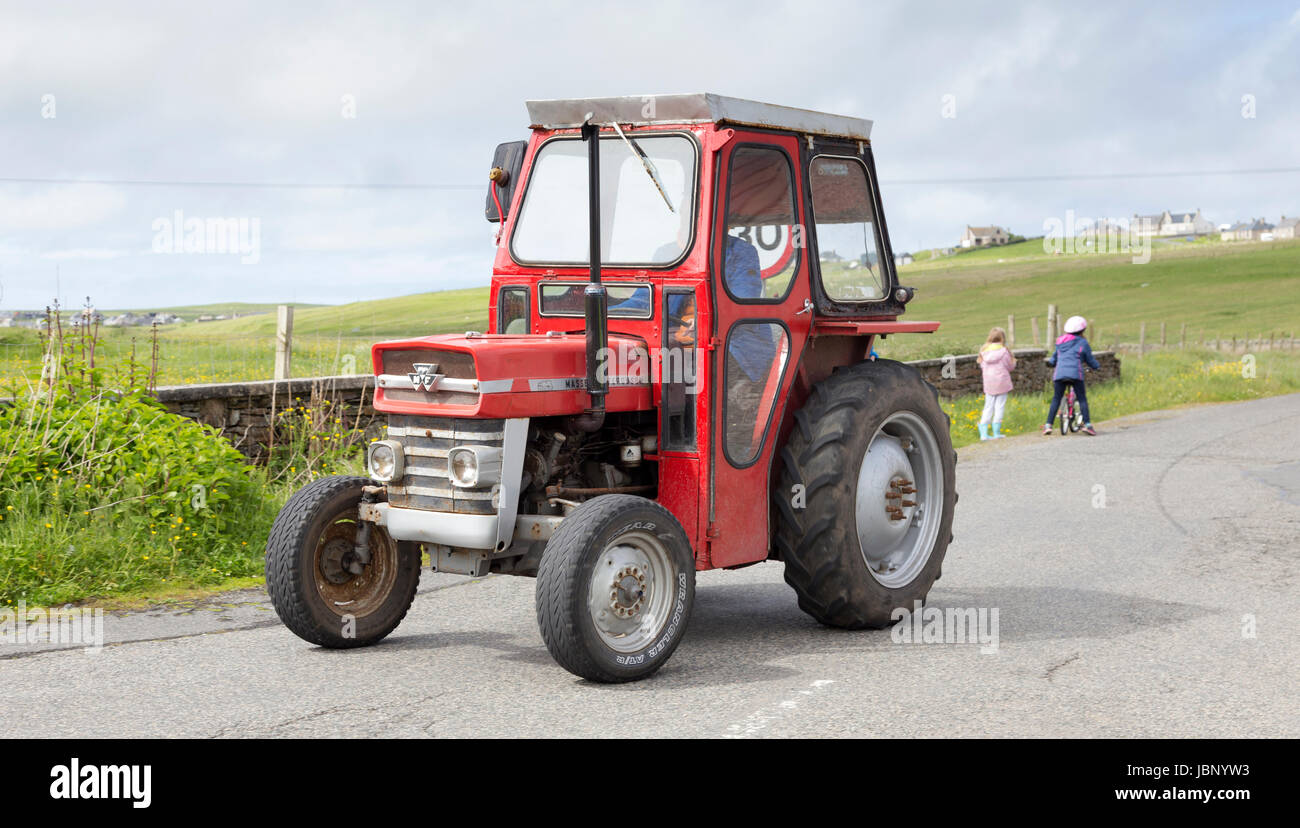 Tractor at Ness Isle of Lewis Western Isles Outer Hebrides Scotland ...