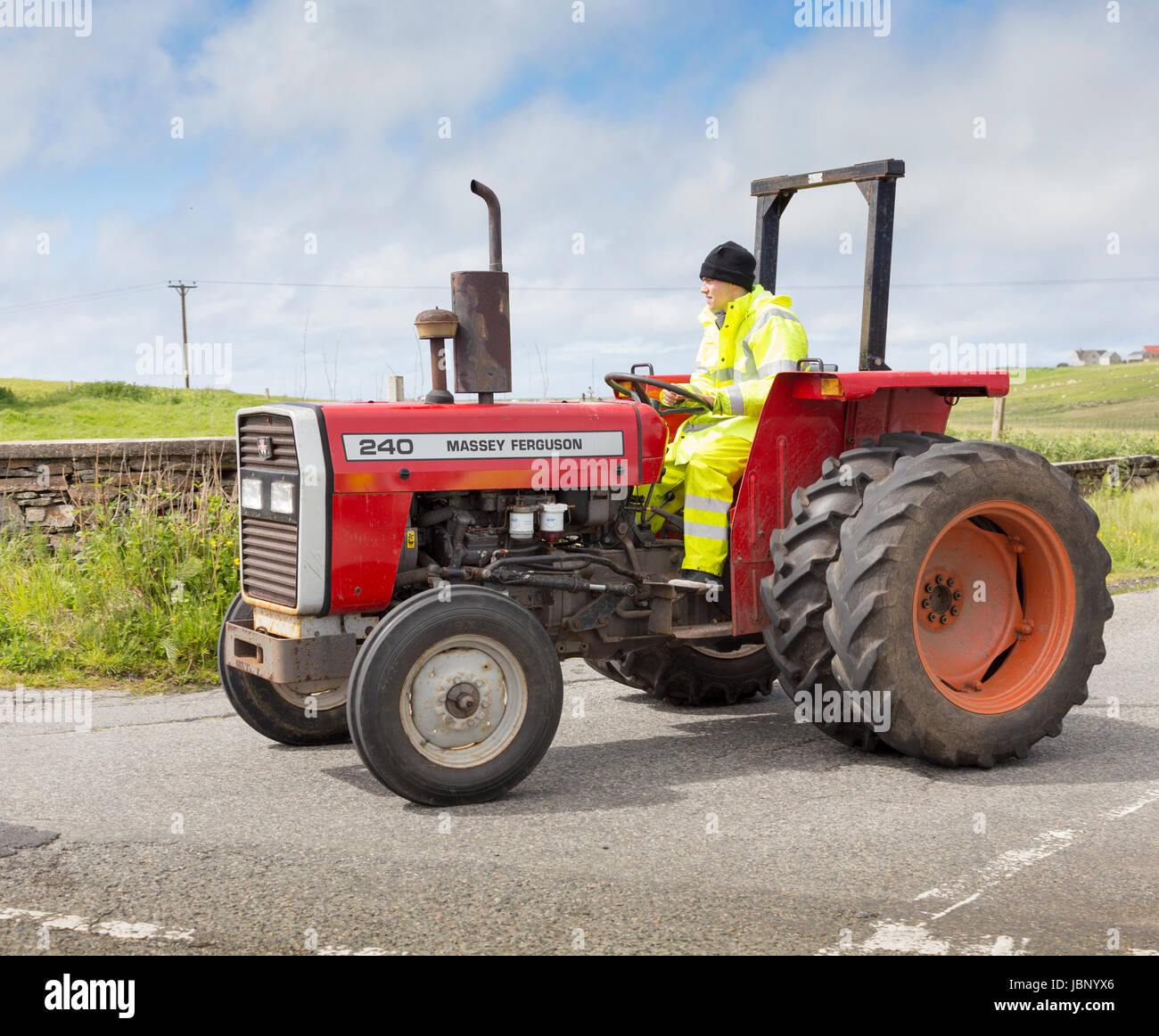 Tractor at Ness Isle of Lewis Western Isles Outer Hebrides Scotland ...