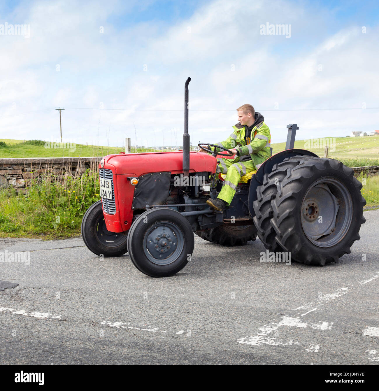 Tractor at Ness Isle of Lewis Western Isles Outer Hebrides Scotland ...