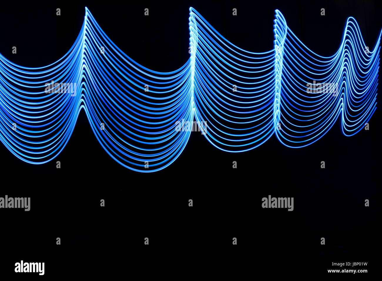 Blue Light Painting photography, ripples and swirls of electric blue ...