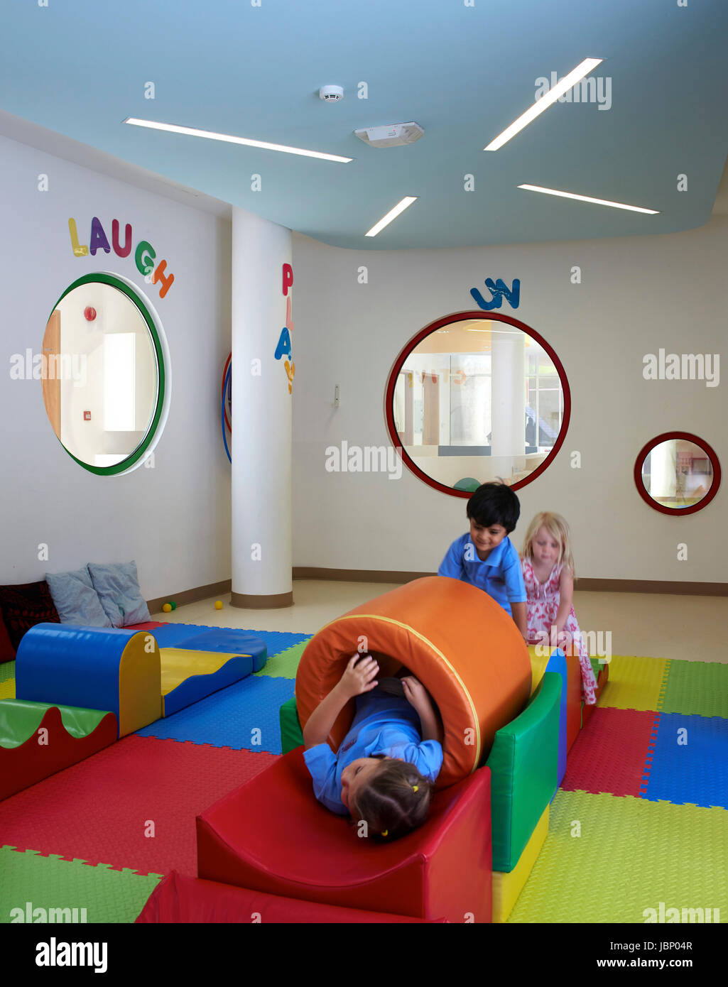 Interior view with kids playing. Victory Heights Primary school, Dubai ...