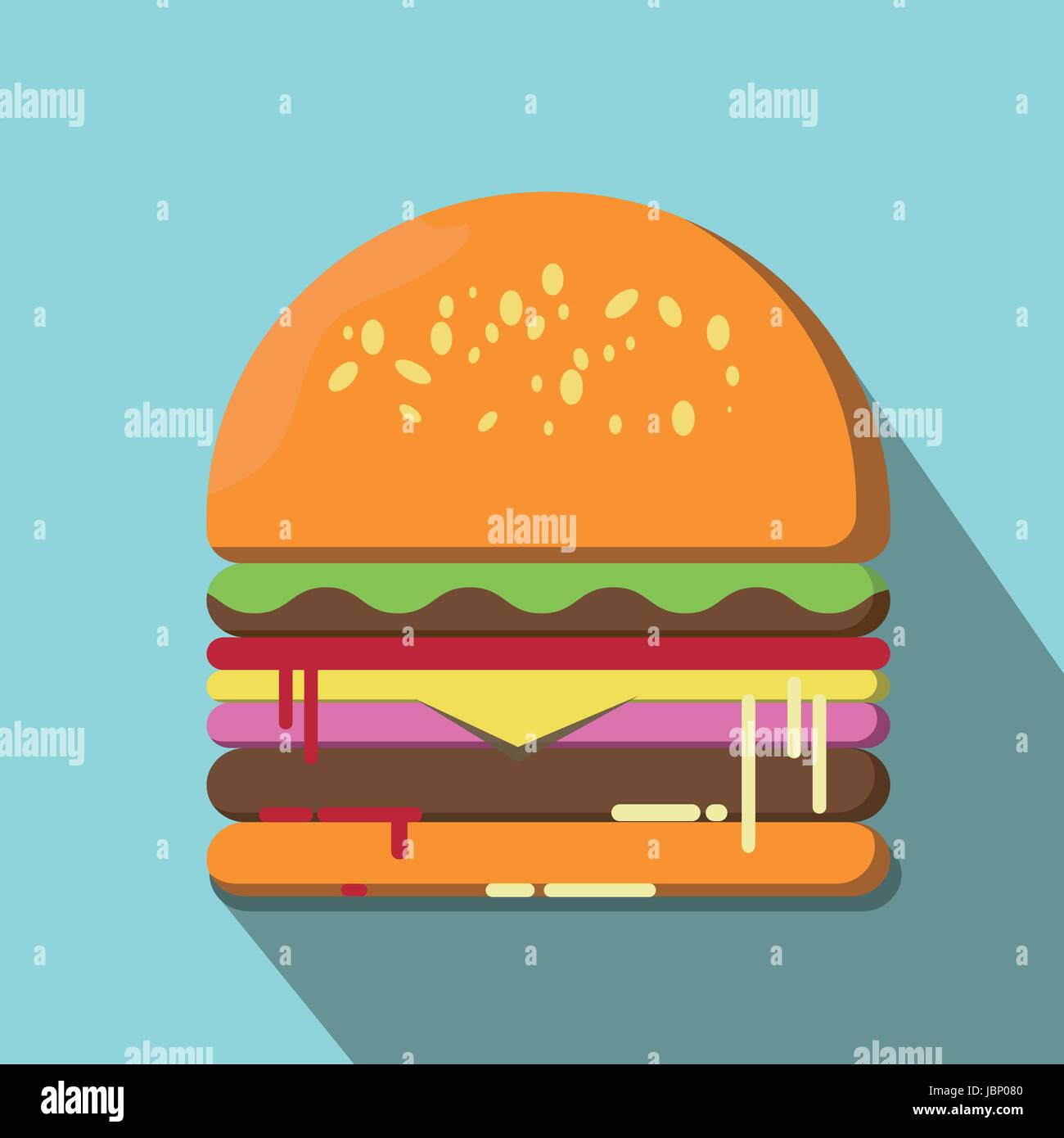 Hamburger isolated flat style, Hamburger icon isolated on background ...