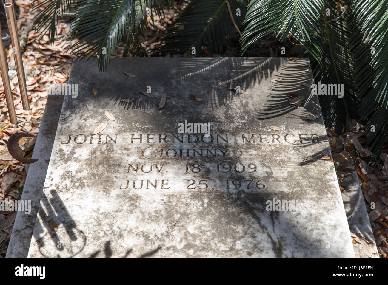 Savannah, GA - March 28, 2017: Johnny Mercer gravesite in historic ...