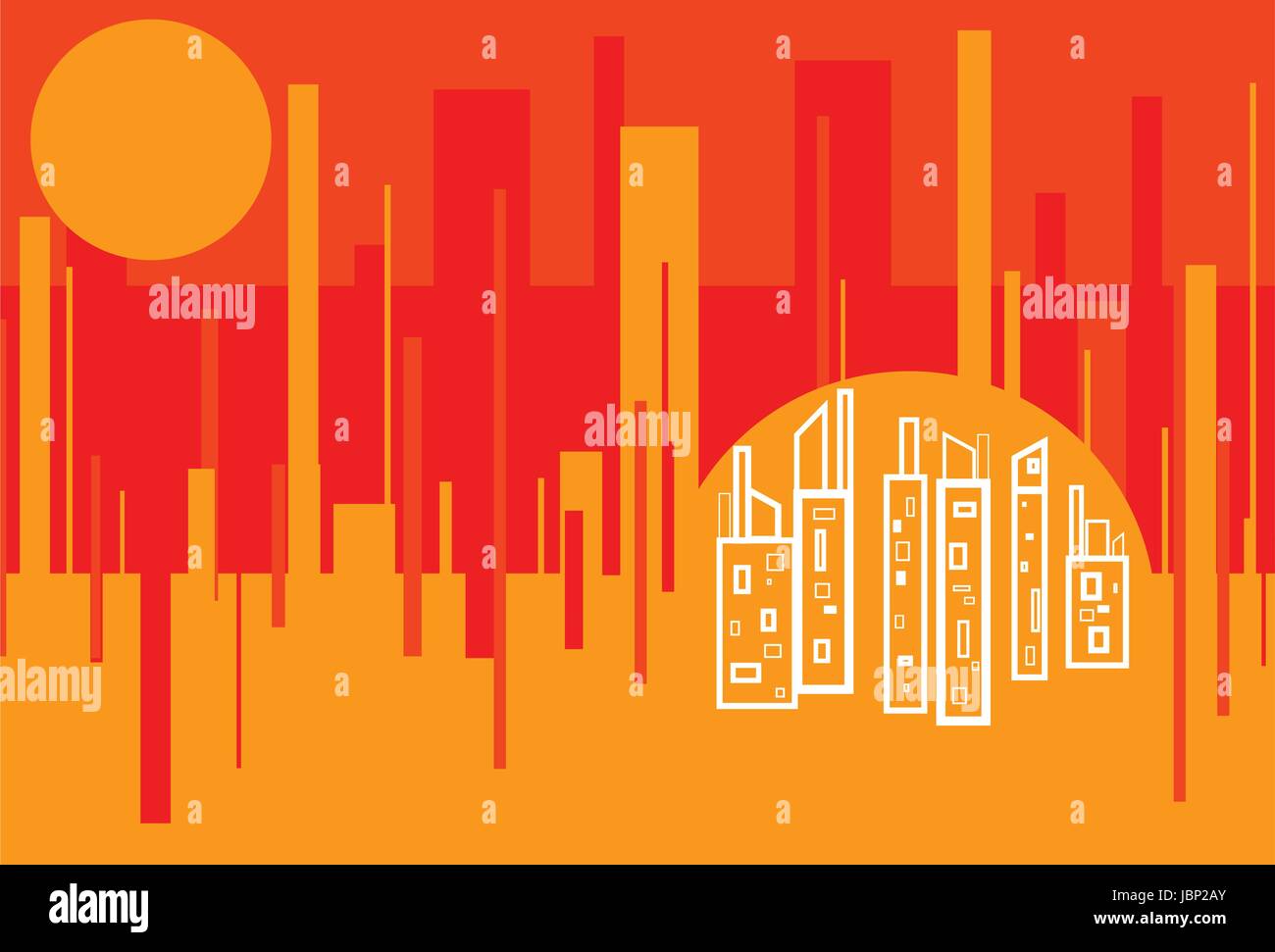 Red Hot City - Abstract Cityscape background featuring analogous red ...