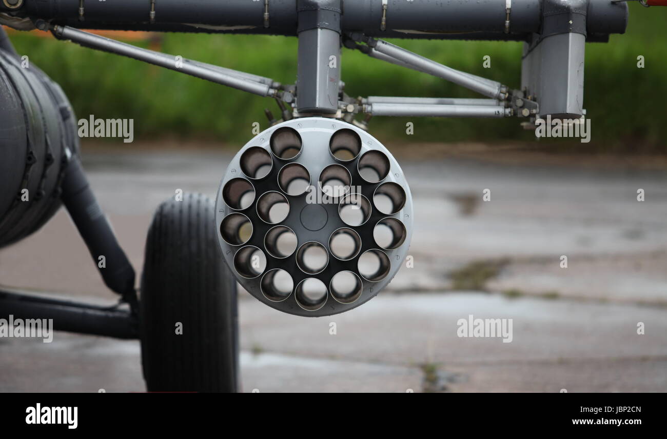 suspension container with rockets weapon attack helicopter Stock Photo ...