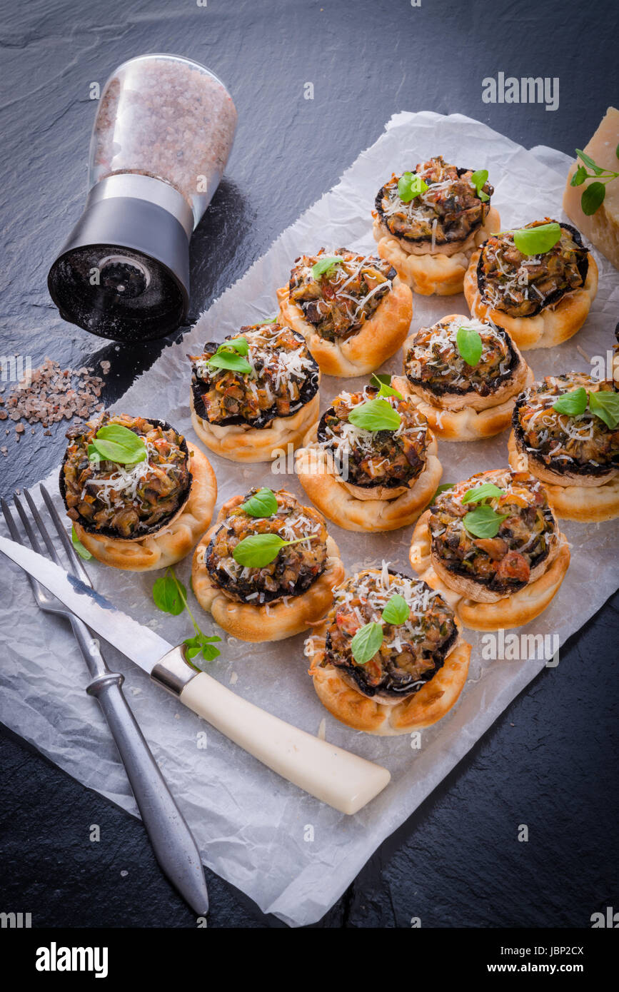 Champignons with puff pastry Stock Photo - Alamy