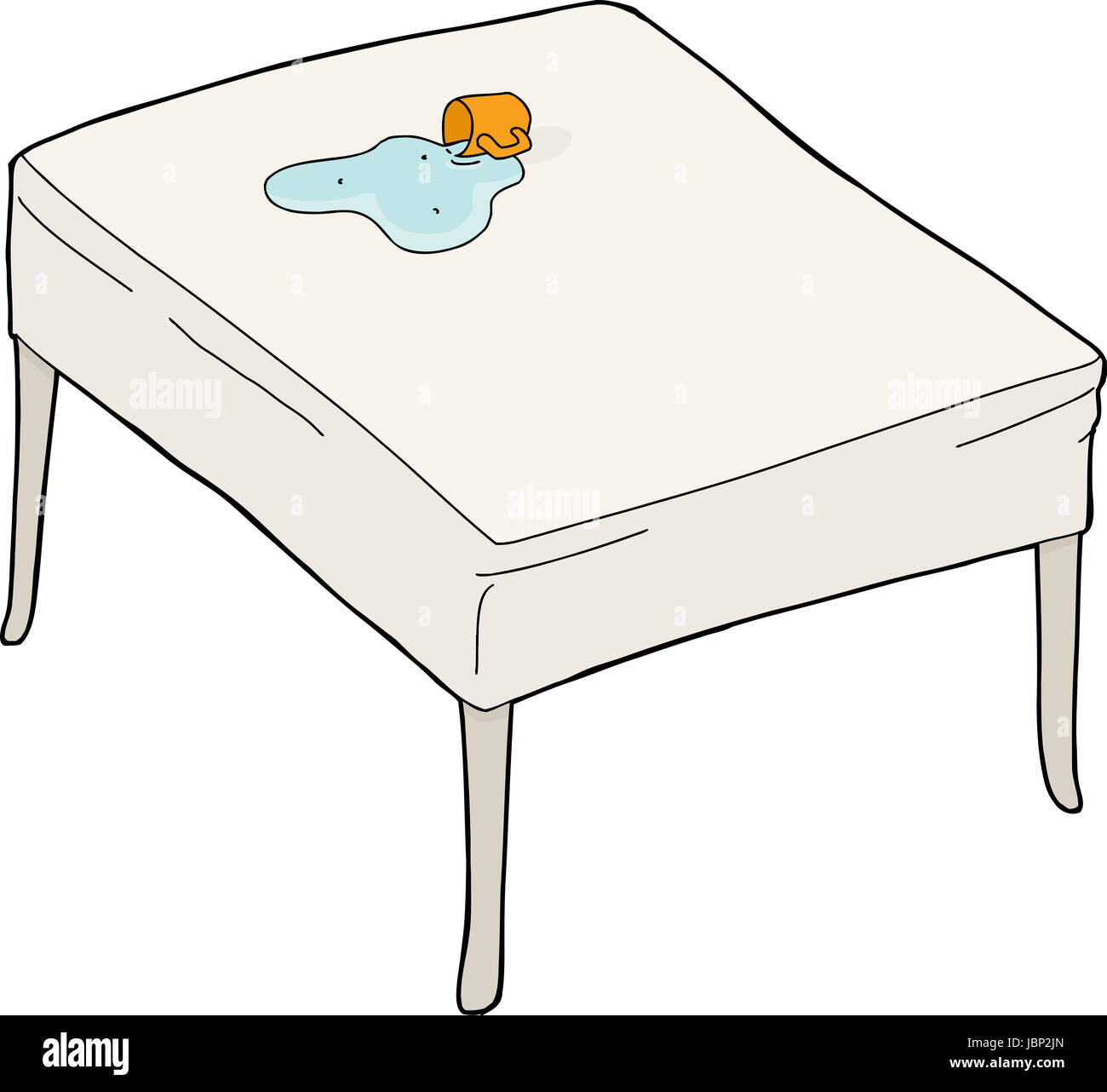 Accidental spill from cup on isolated table Stock Photo - Alamy