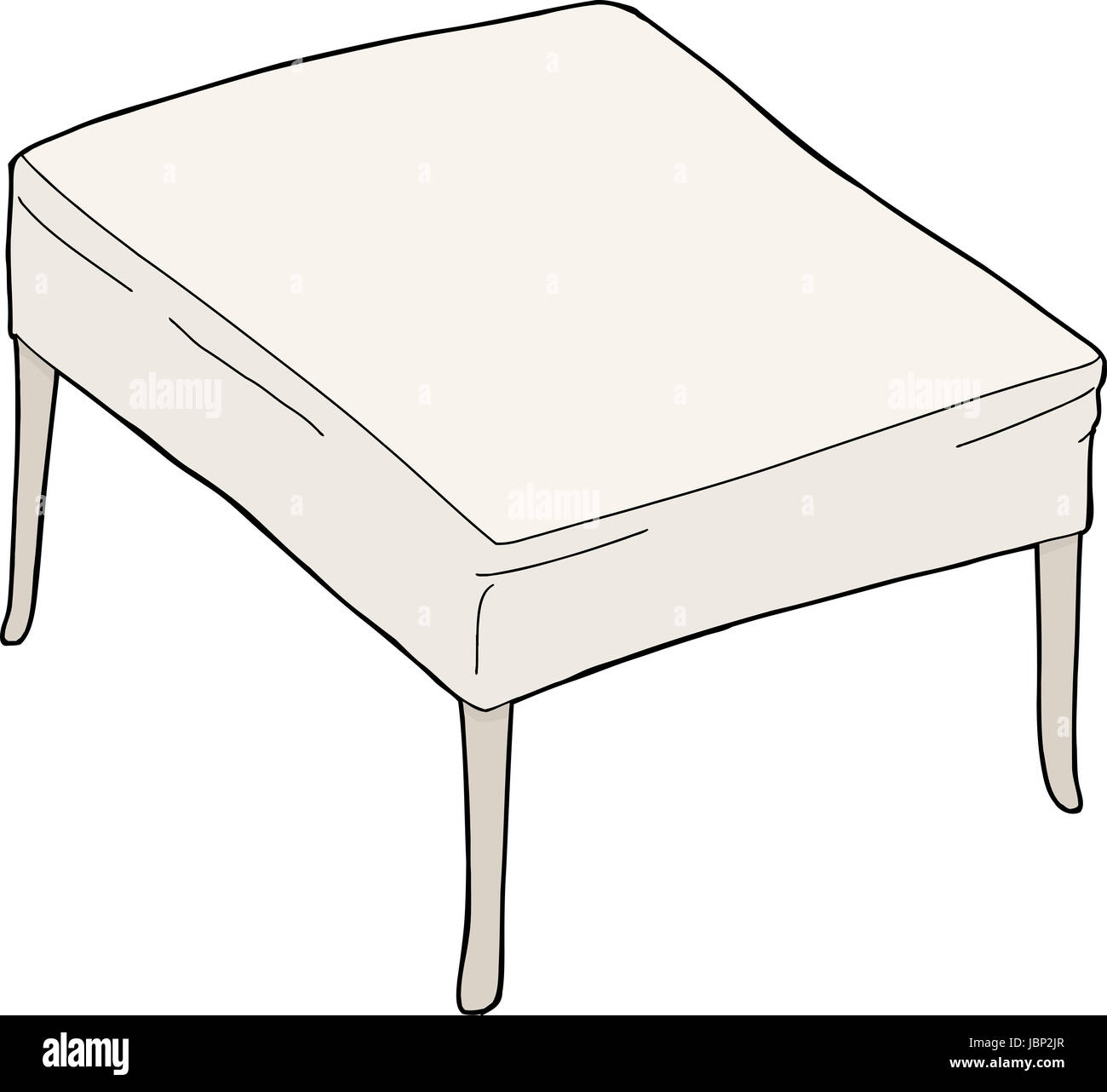 Single table with tablecloth on white background Stock Photo - Alamy