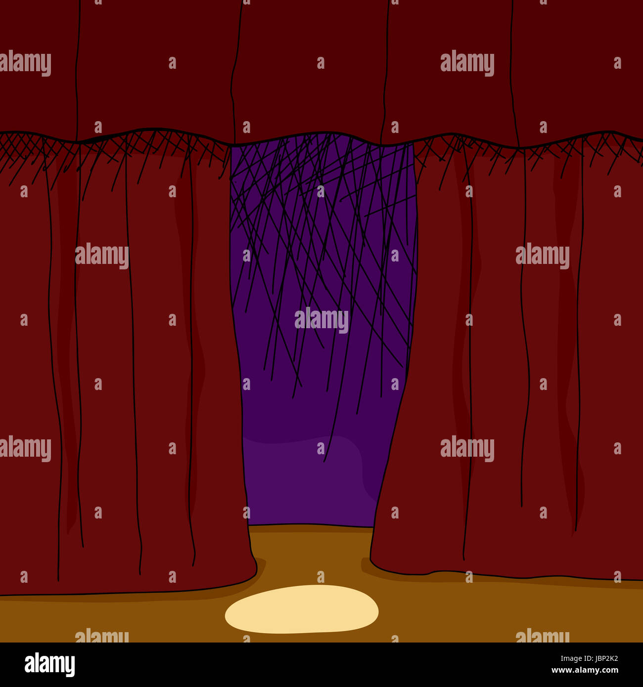 Hand drawn theater stage background with spotlight Stock Photo - Alamy