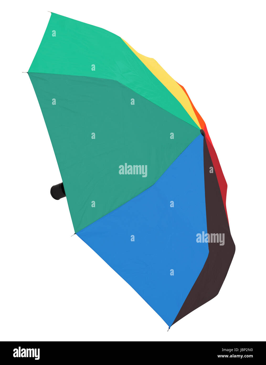 open multi colored umbrella isolated on white background Stock Photo ...