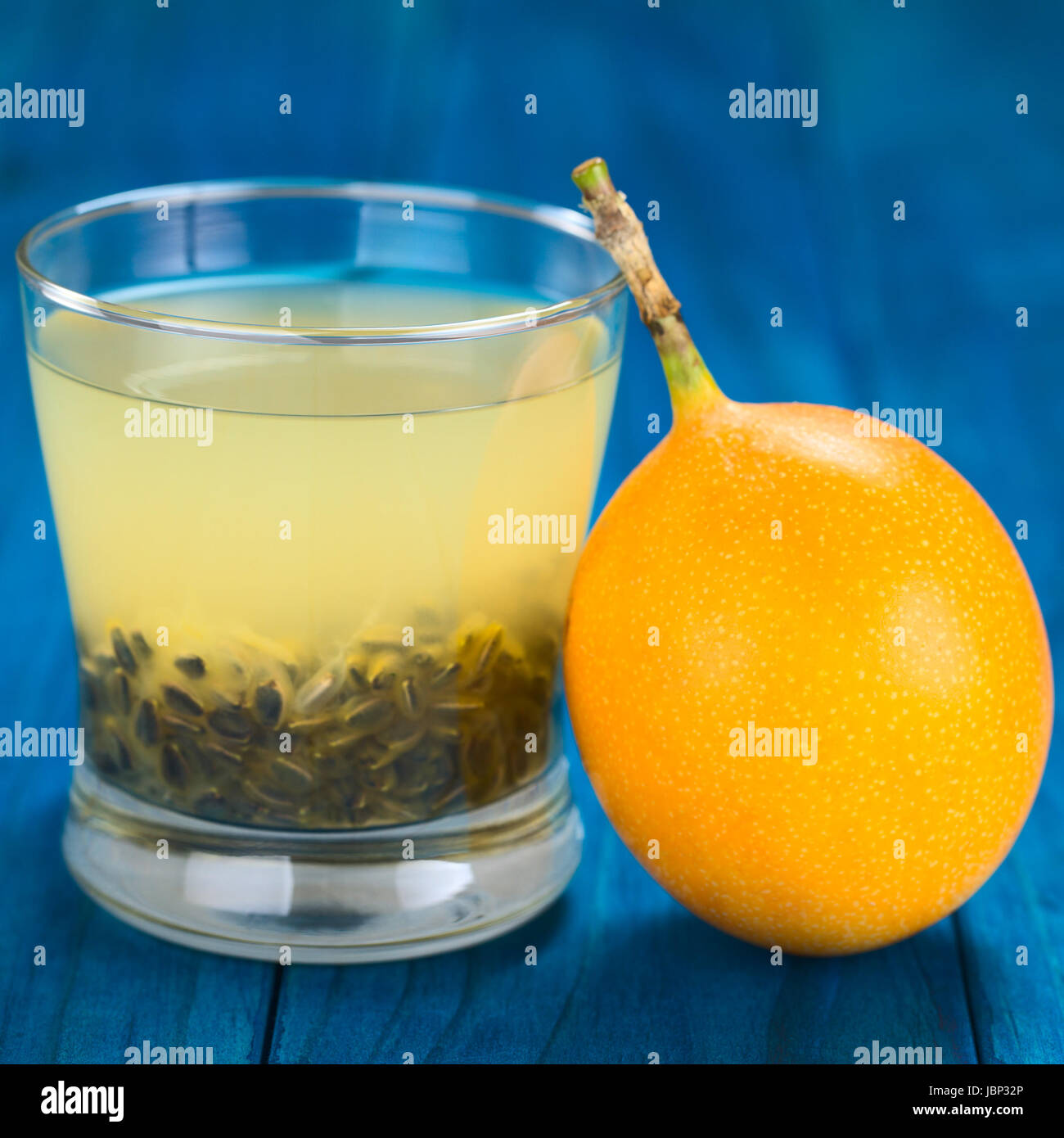 Fresh juice made of sweet granadilla or grenadia (lat. Passiflora ...