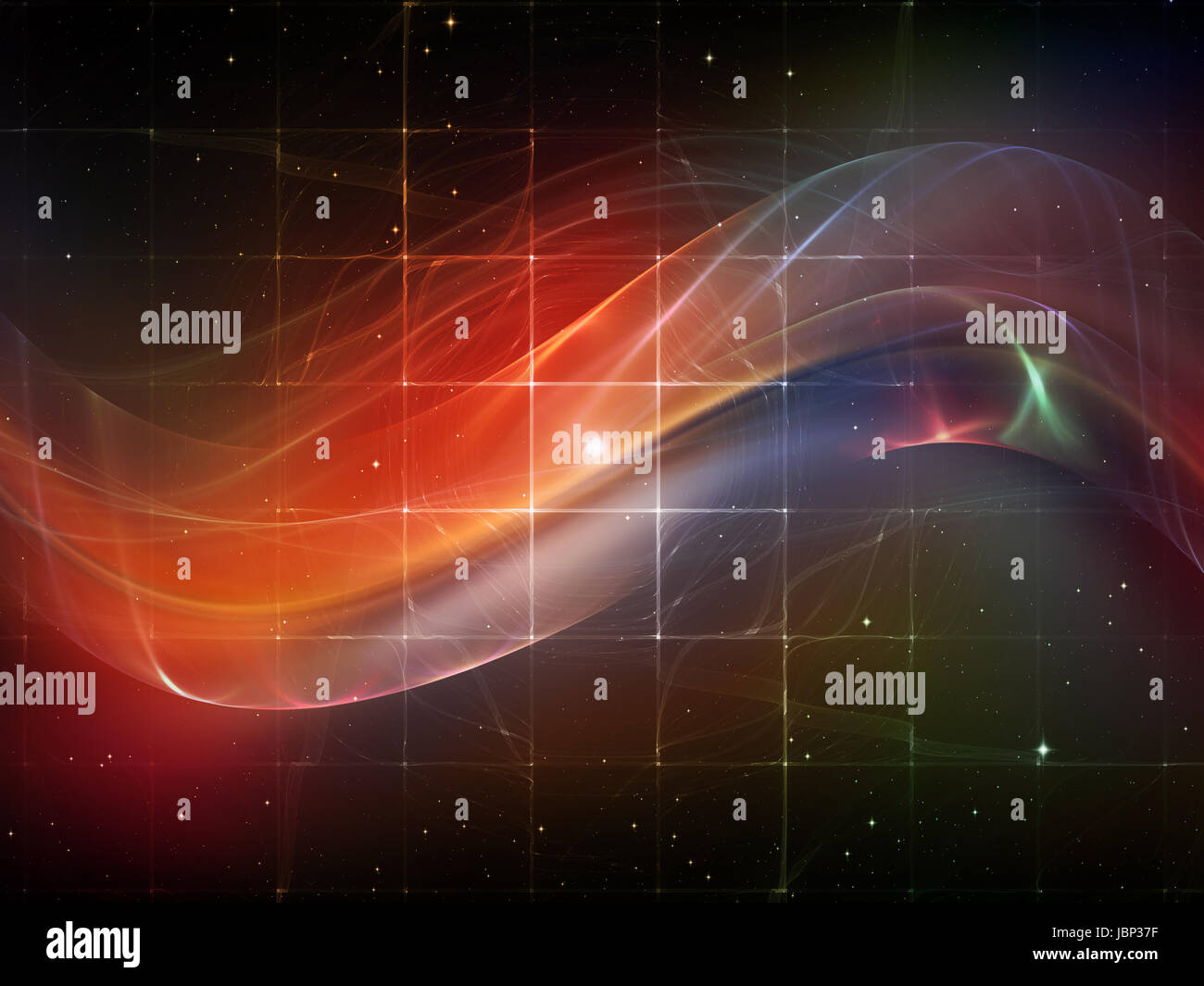 Geometry of Space series. Background design of conceptual grids, curves ...
