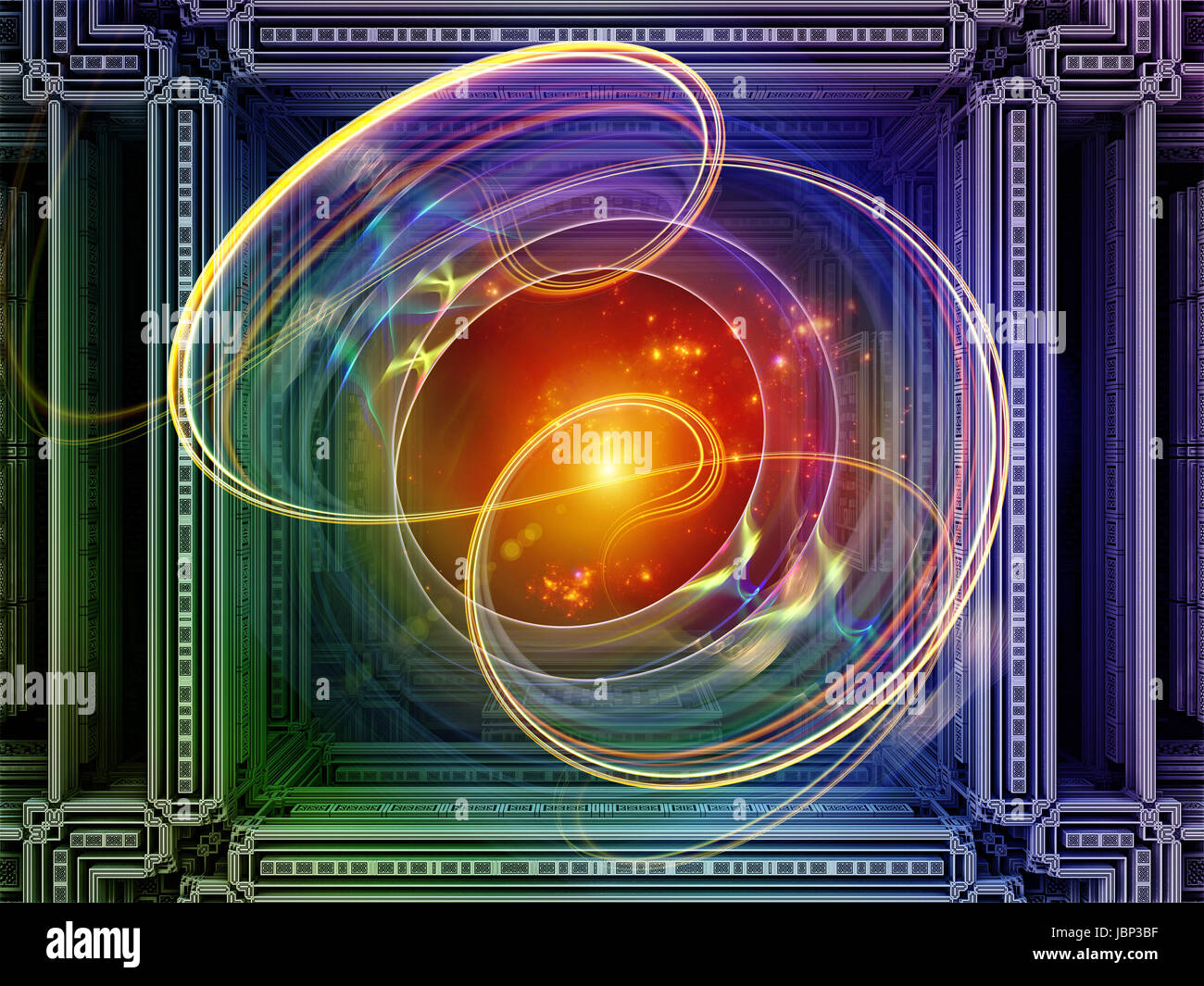 Matter Can Dream series. Composition of fractal frames, graphic ...