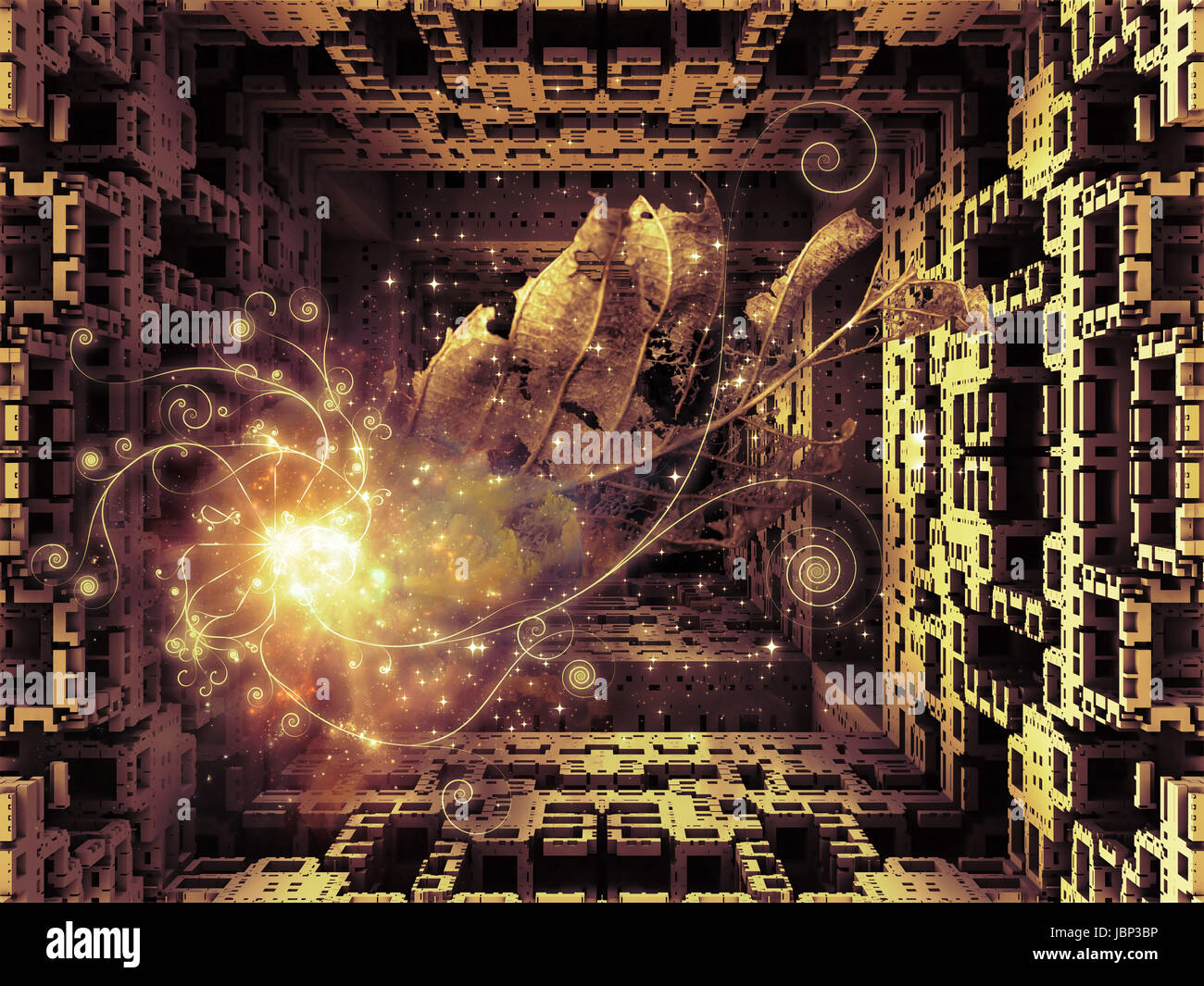 Matter Can Dream series. Composition of fractal frames, graphic ...