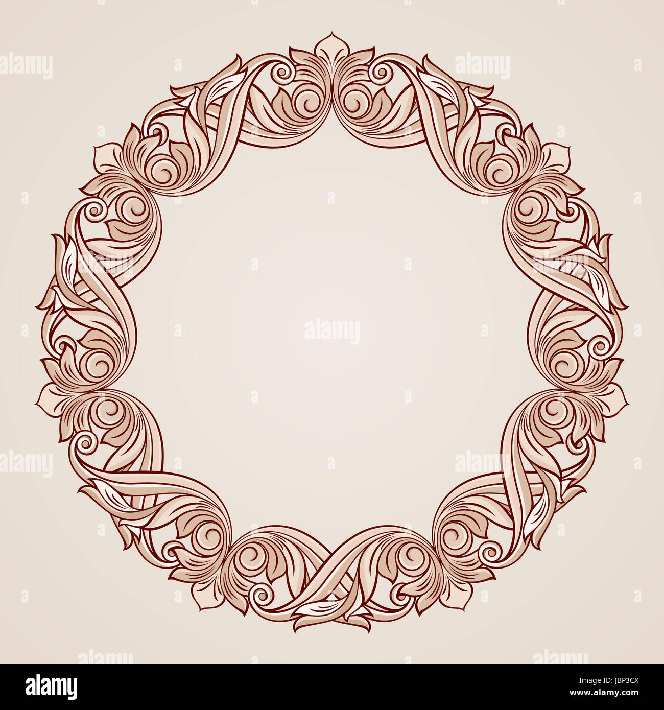 Round floral pattern in pastel rose pink shades Stock Photo - Alamy