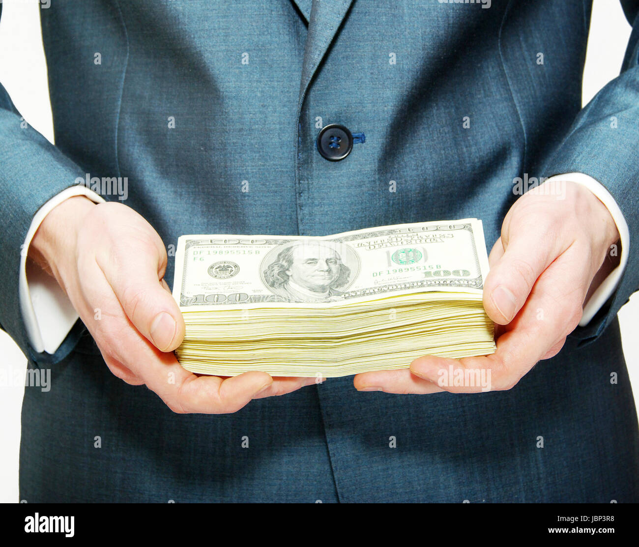 Hand with money isolated on white background Stock Photo - Alamy