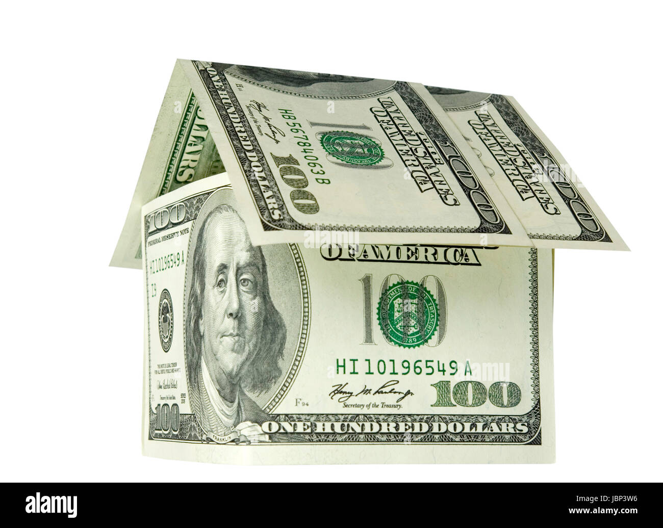 Money house on white background Stock Photo - Alamy