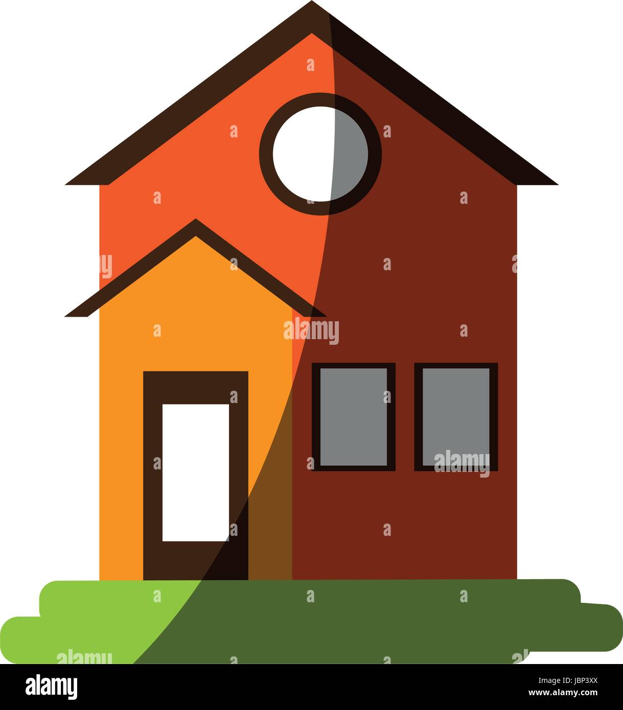 house facade flat illustration shadow Stock Vector Image & Art - Alamy