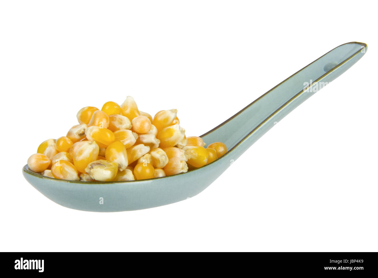 close up of corn with china scoop isolated on white background Stock ...