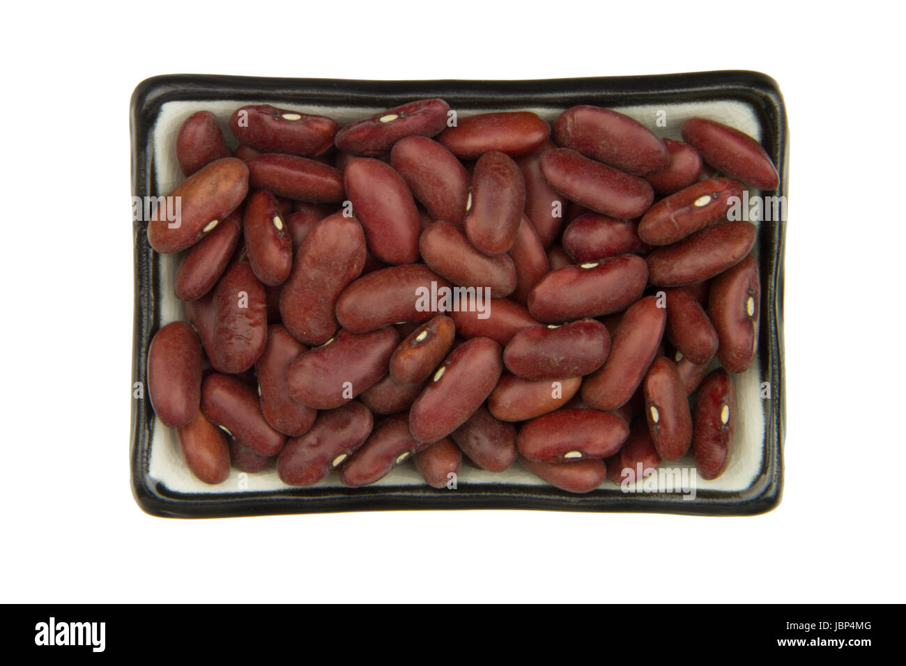close up of red kidney bean with china bowl isolated on white ...