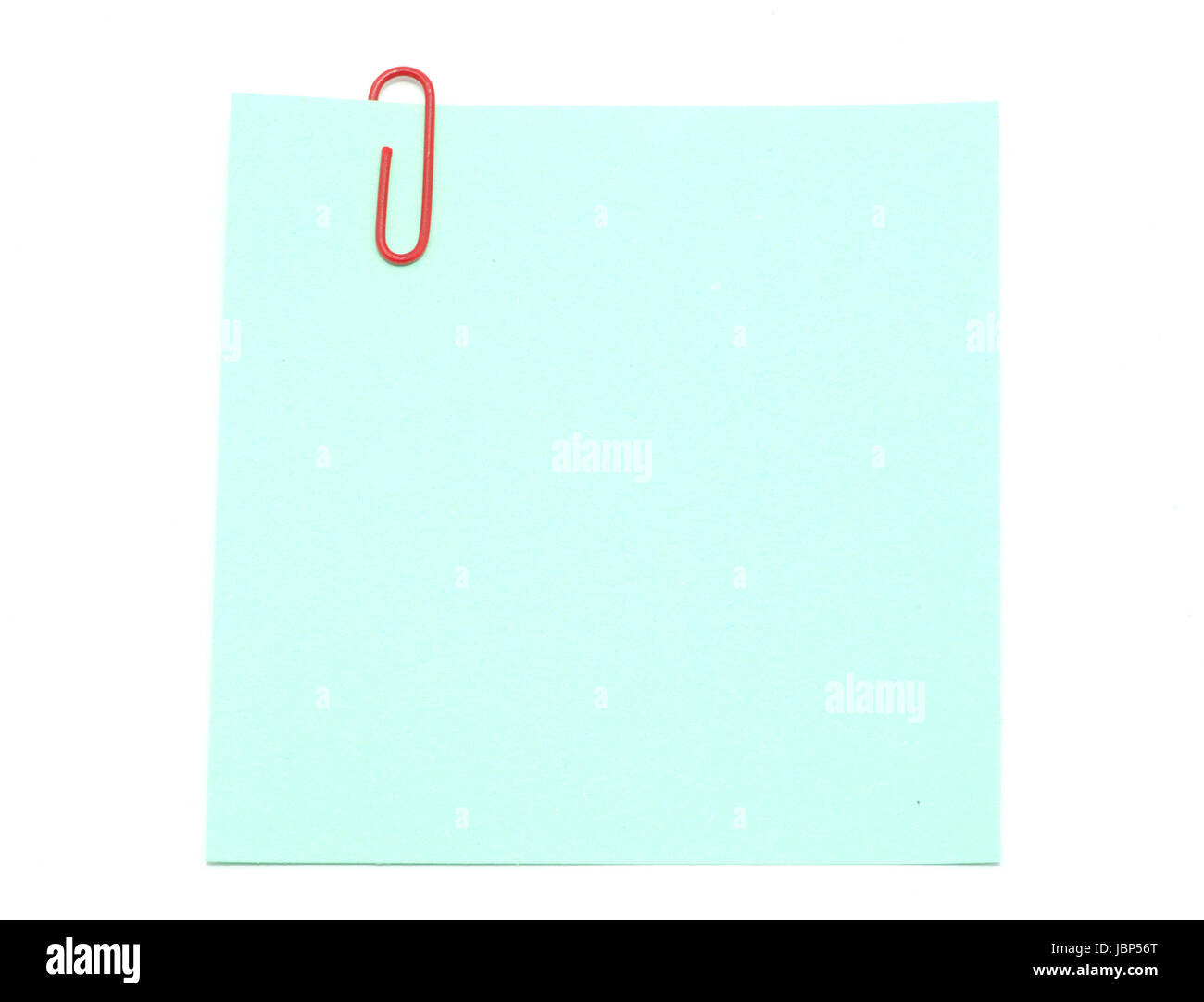 Blank note paper and red paper-clip isolated on white Stock Photo - Alamy