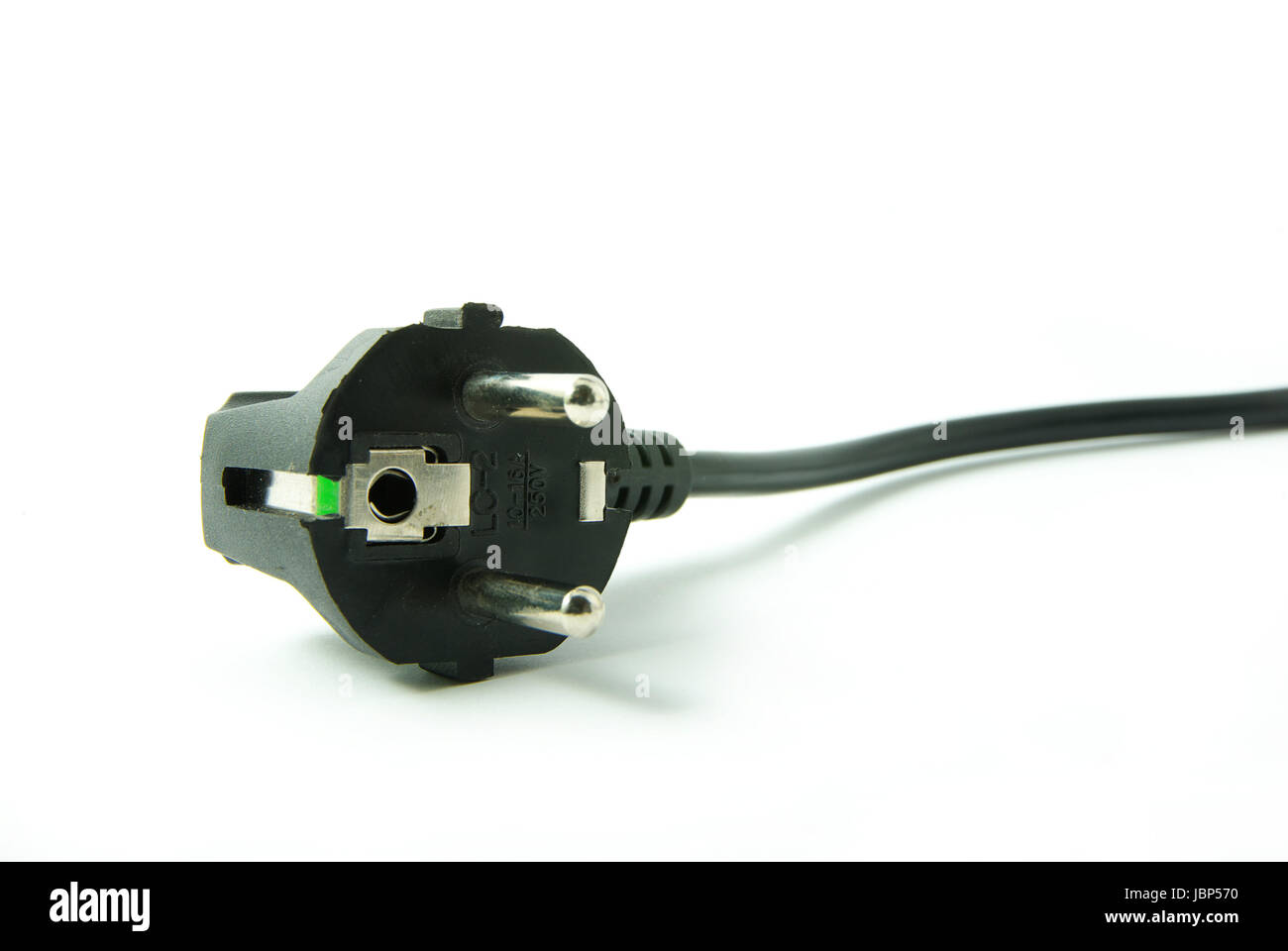black power plug isolated on a white Stock Photo - Alamy
