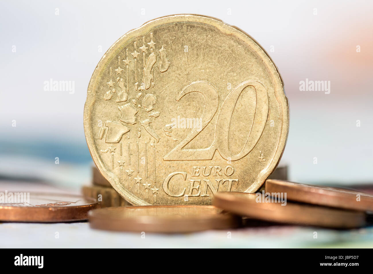 Close up of a twenty cents euro coin Stock Photo - Alamy