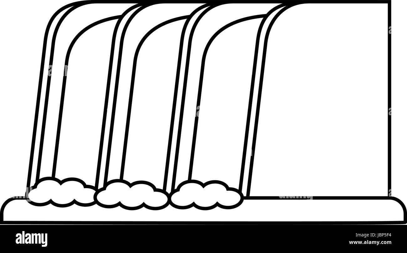 waterfall cartoon silhouette illustration Stock Vector Image & Art - Alamy