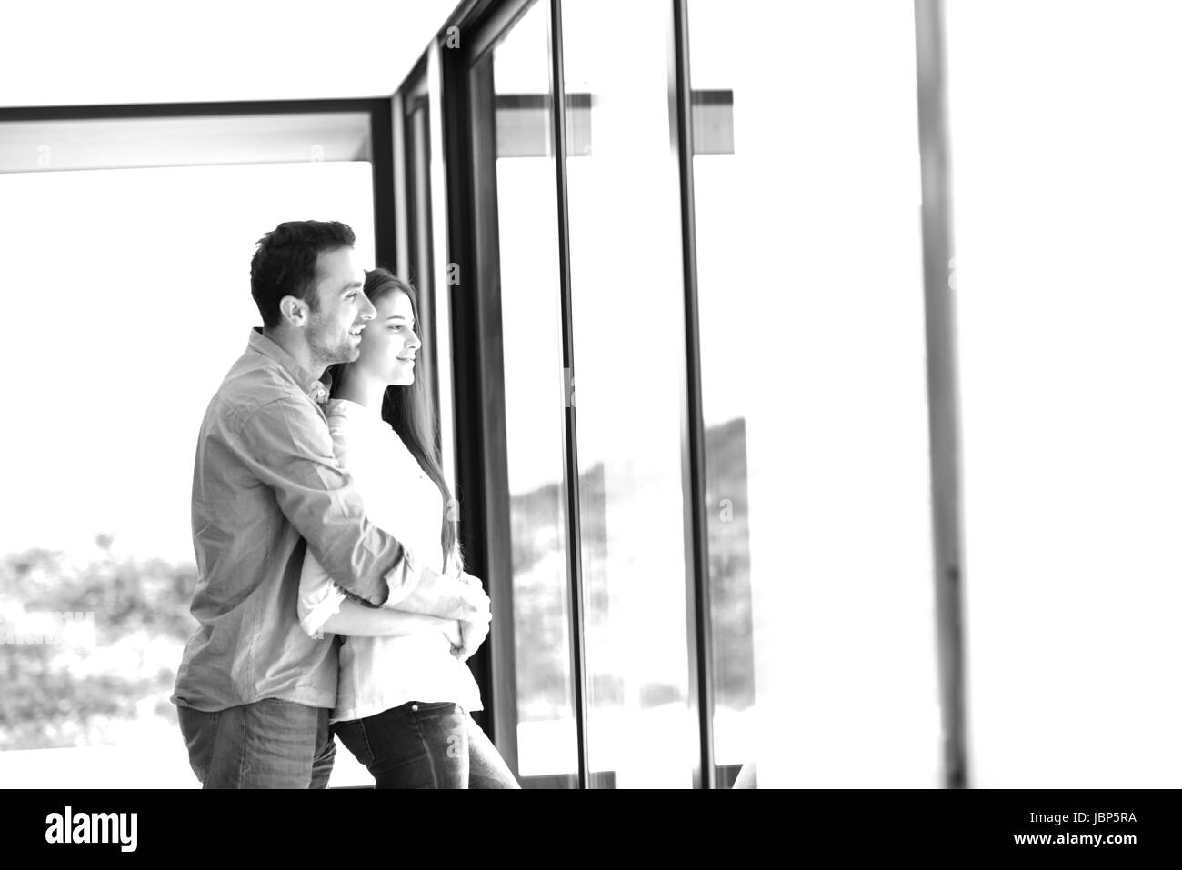 Portrait married couple happy looking Black and White Stock Photos ...