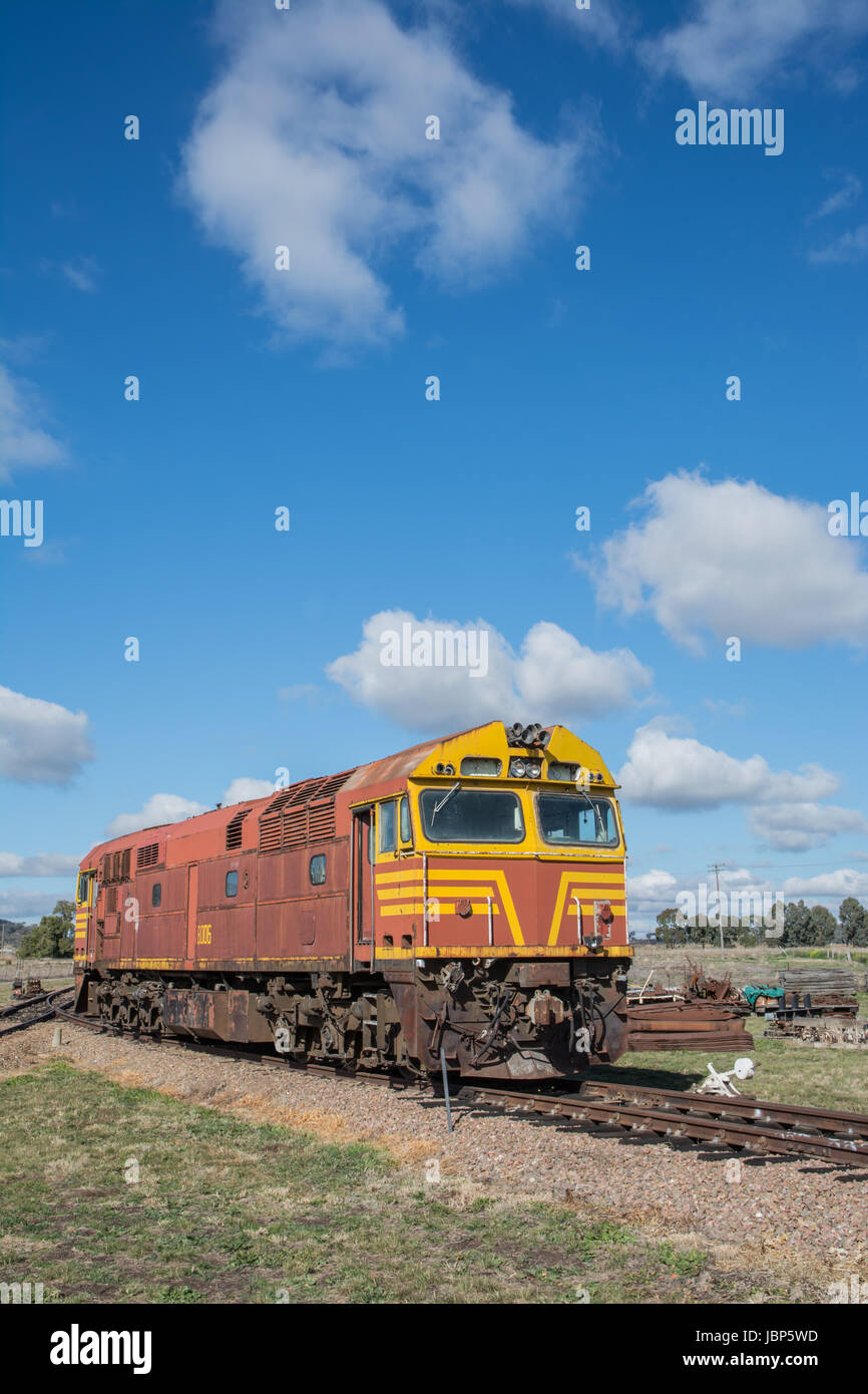Decommissioned Diesel Locomotive on a siding at Werris Creek NSW ...
