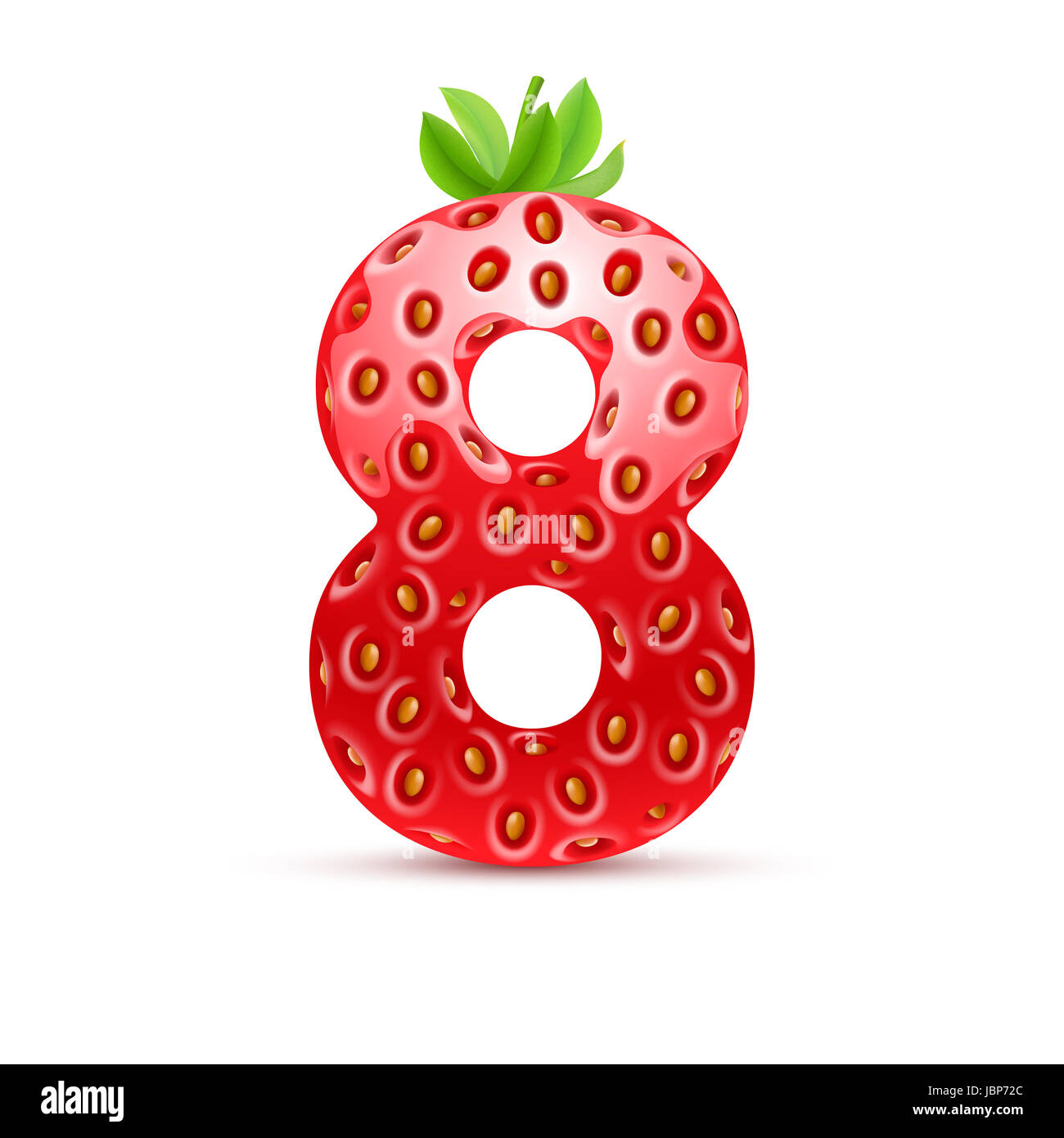 Number strawberry font red berry hi-res stock photography and images ...