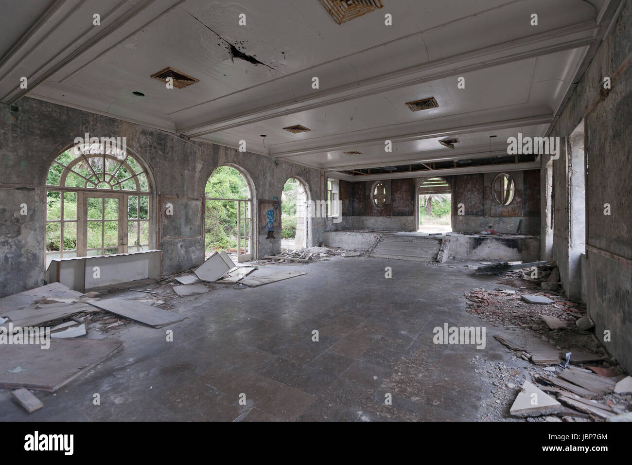 Abandoned hotel in Kupari, Croatia, destroyed during the Balkans War in ...